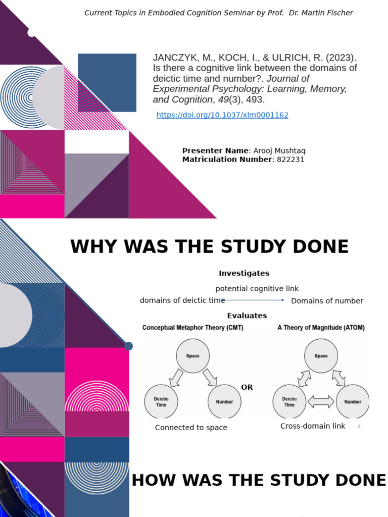 Cognitive Link: Deictic Time & Numbers | PDF | Mental Chronometry ...