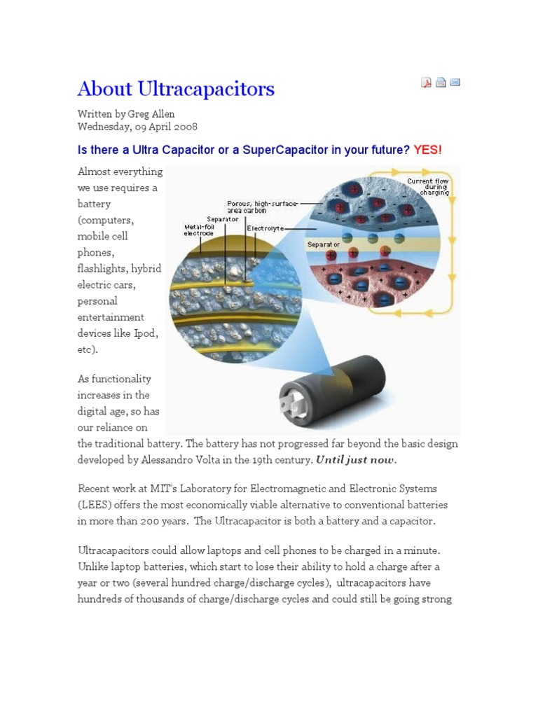 About Ultra Capacitors | PDF | Capacitor | Battery (Electricity)