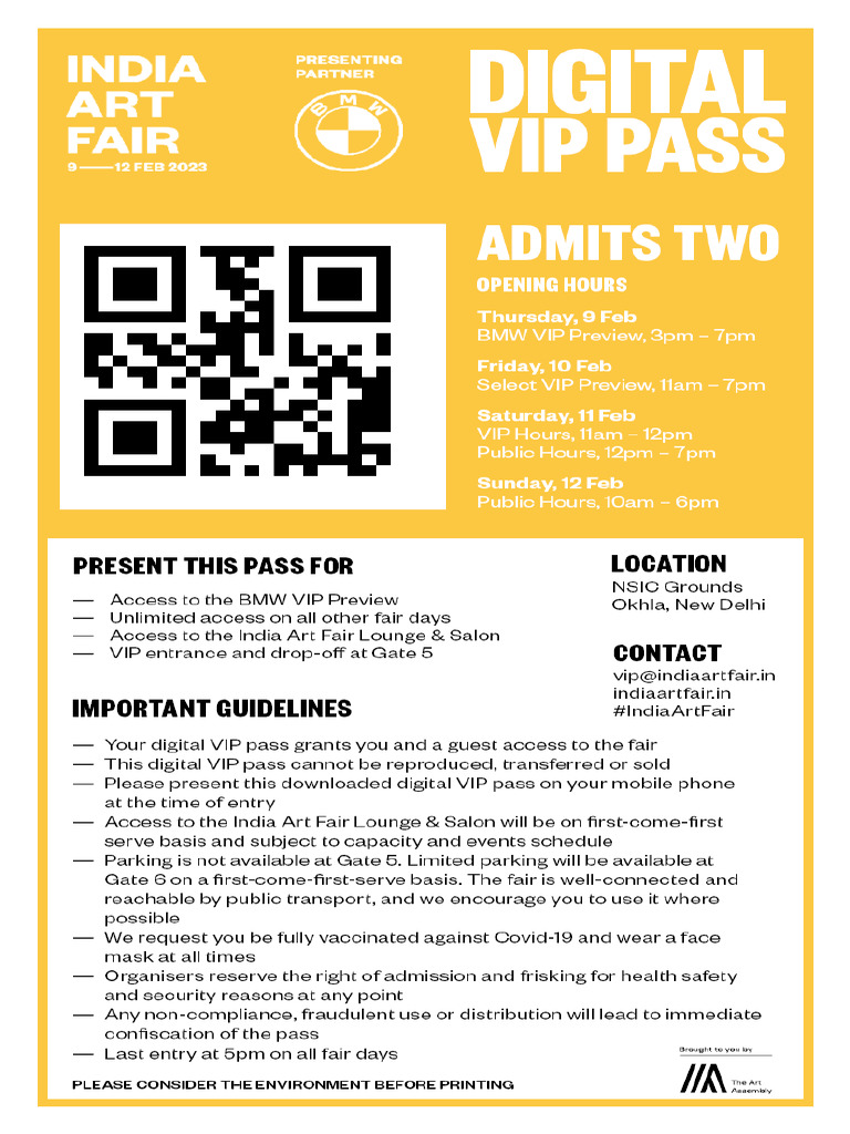 3pm India Art Fair Digital VIP Pass | PDF