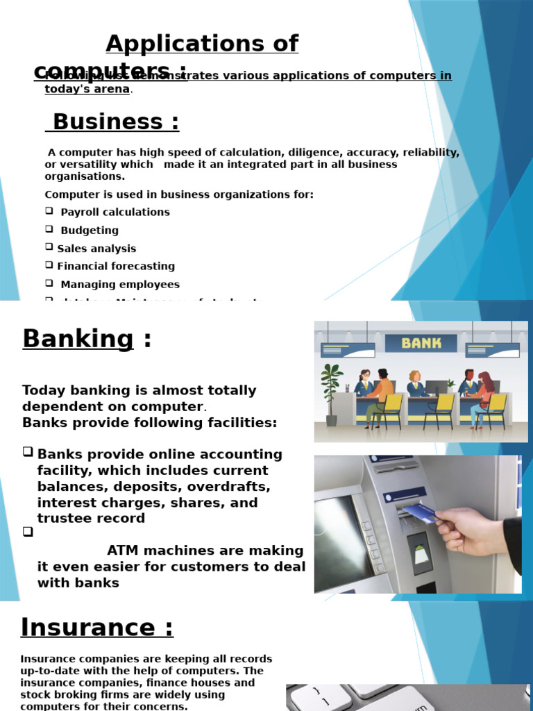 Applications of Computers | PDF | Banks | Engineering