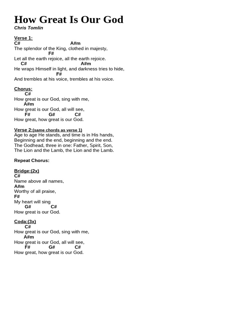 How Great Is Our God | PDF
