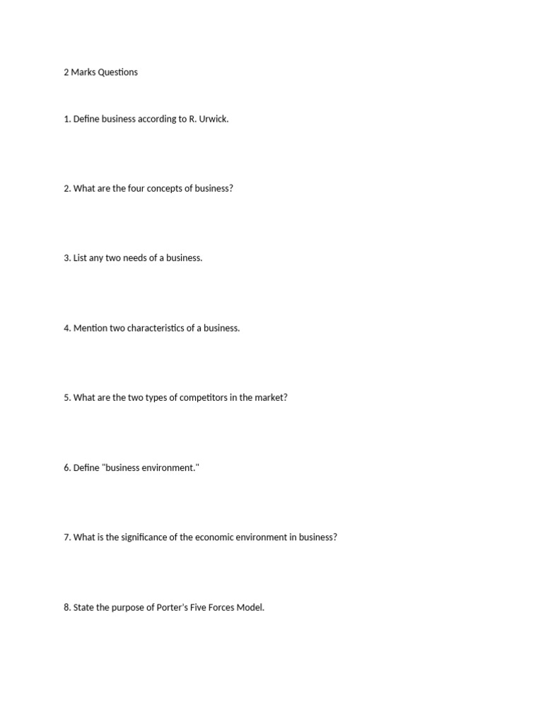 Business Environment Question-WPS Office | PDF