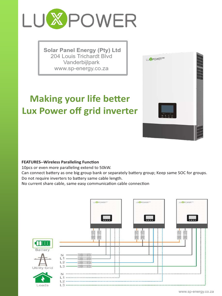 Luxpower 5KW OffGrid Inverter | PDF | Power Inverter | Battery Charger