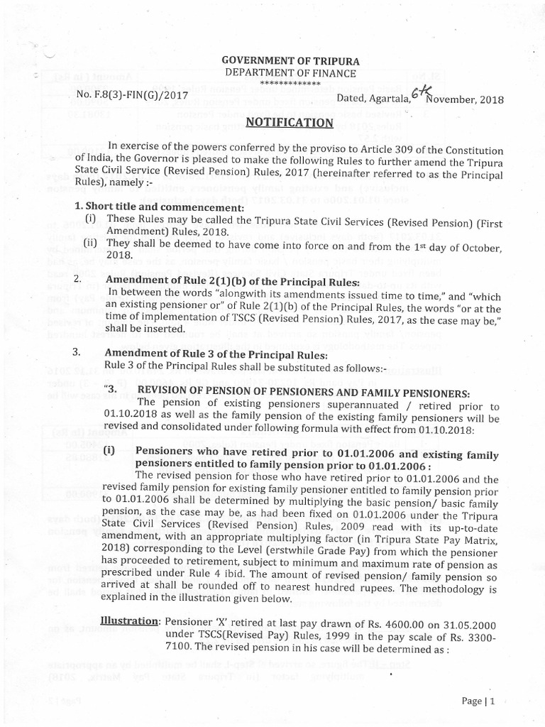 amendedSCS Revised Pension 1st Amendment 2018 | PDF | Pension | Rupee