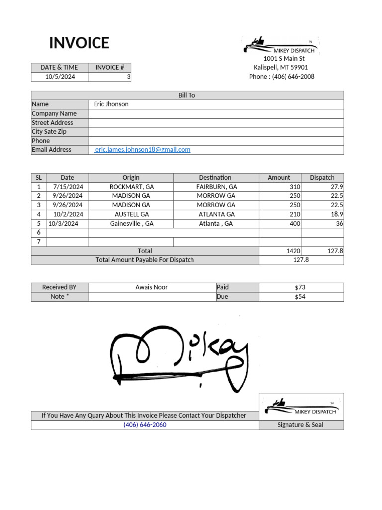 Invoice sample yacuba part 2 | PDF