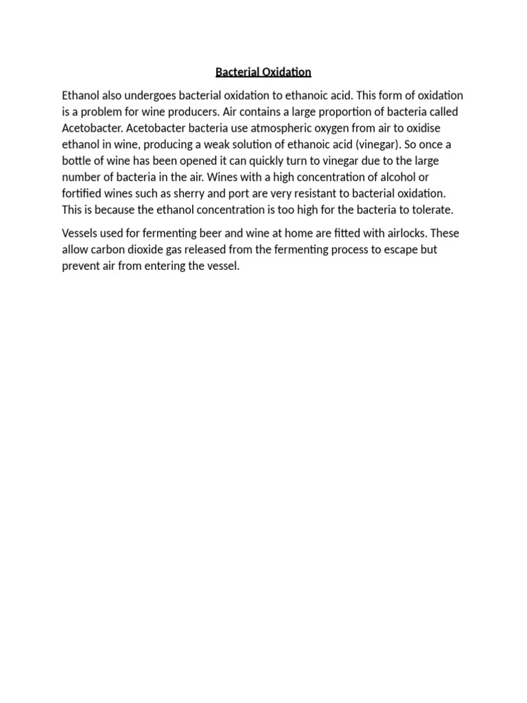 Bacterial Oxidation Hand Out | PDF
