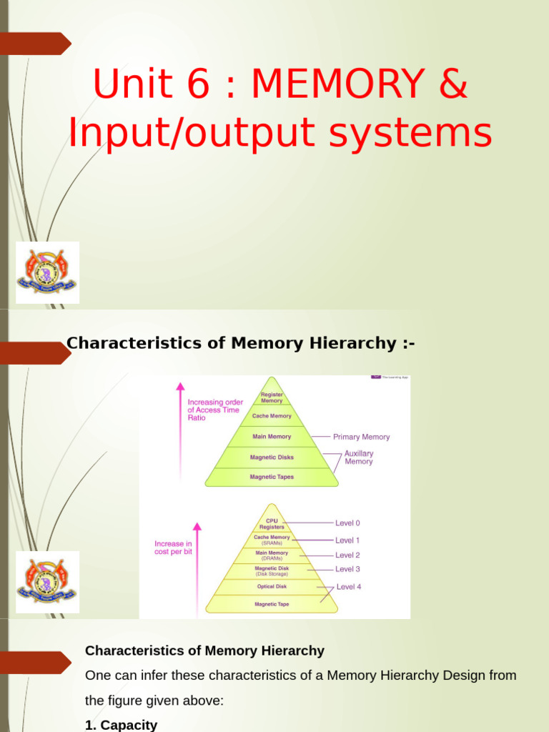 Unit 6 | PDF | Random Access Memory | Input/Output