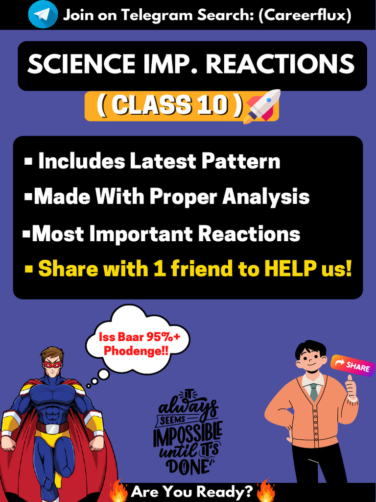 Class 10 Science Key Reactions Guide | PDF