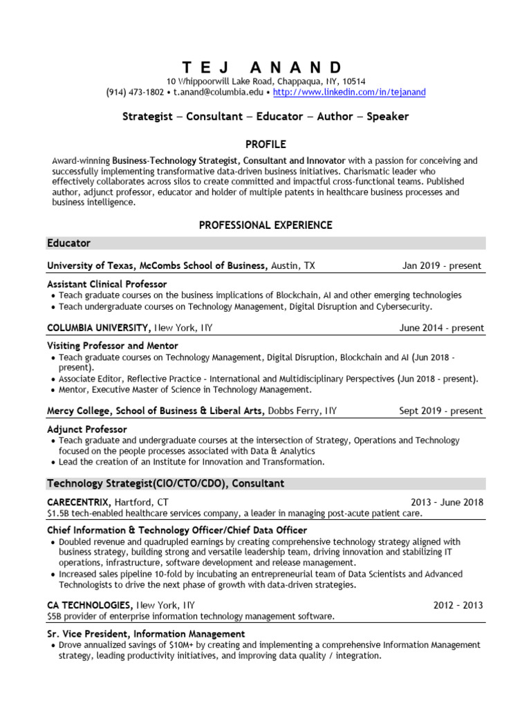Tej Anand CV | PDF | Databases | Data Mining