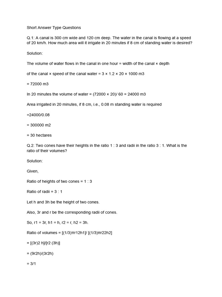 Volume and Surface Area Math Problems | PDF | Sphere | Volume