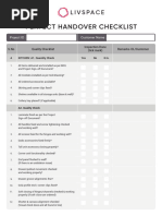 Property Handing Over Checklist | PDF | Landlord