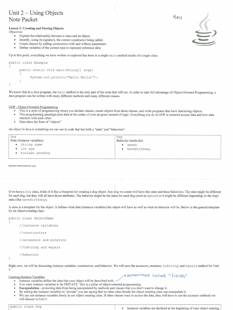 Unit 2 Note Packet Key - Rotated | PDF