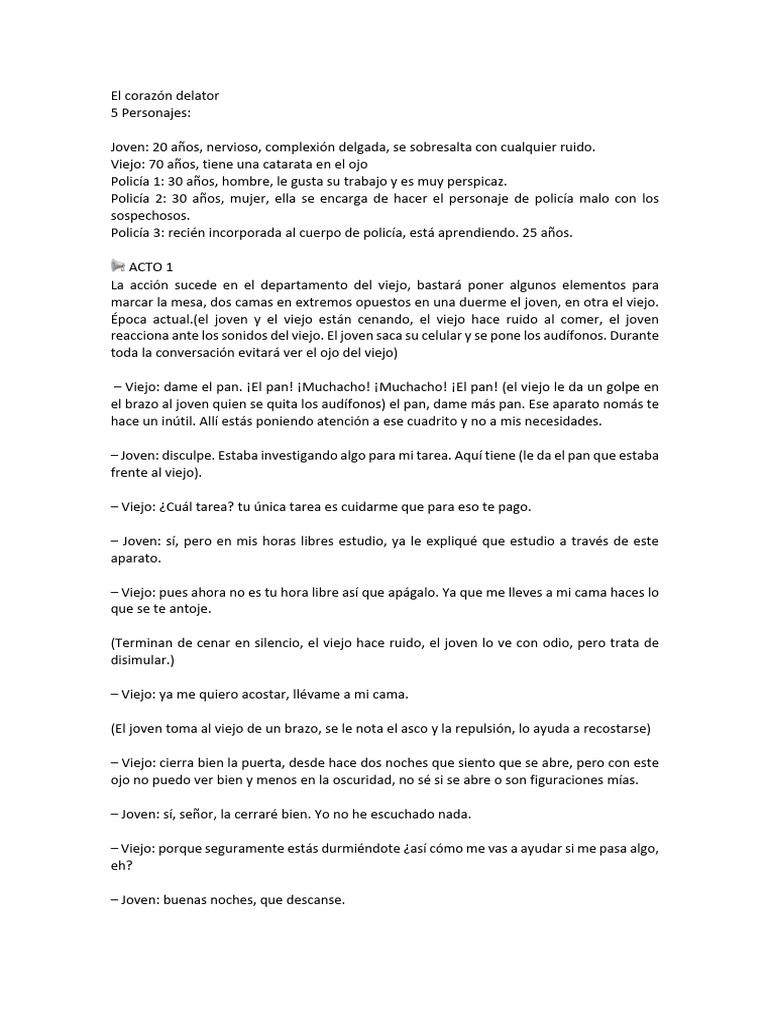 El corazón delator: un crimen revelado | PDF