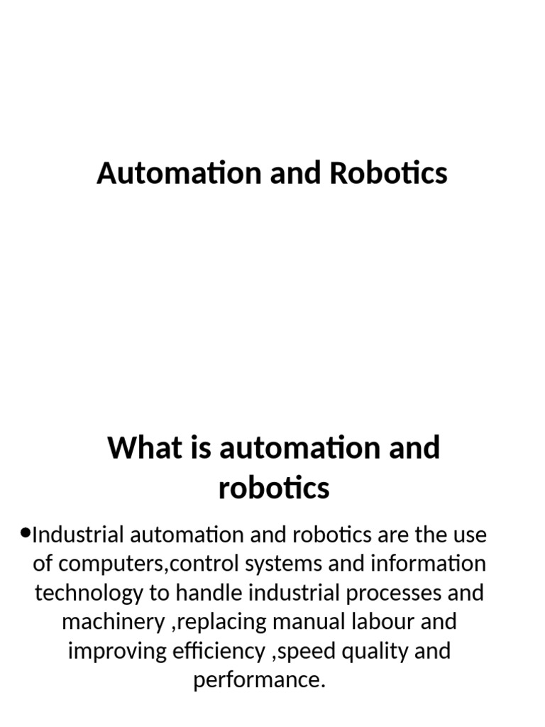 Automation and Robotics | PDF