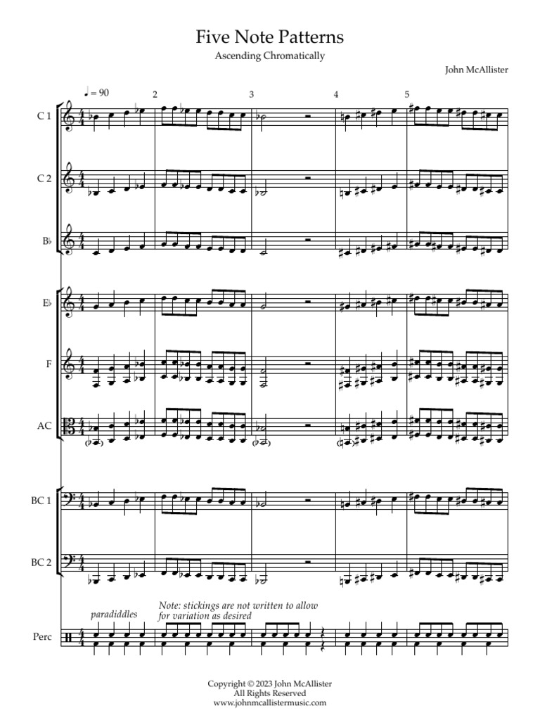 Five Note Patterns Ascending Chromatically | PDF