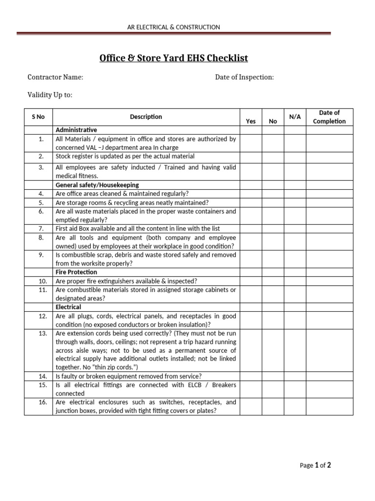 Store Audit Checklist | PDF | Waste | Scrap