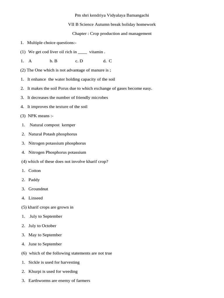 Class 8 Science HHW | PDF