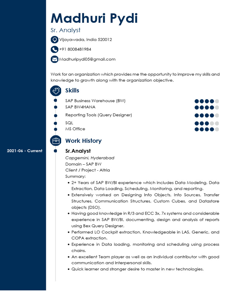 Madhuri Resume | PDF | Information Science | Information Technology Management