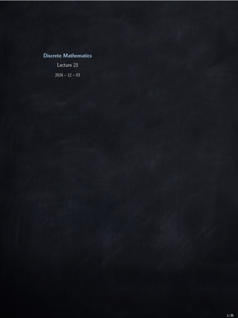 Lecture 23 filled | PDF | Vertex (Graph Theory) | Graph Theory