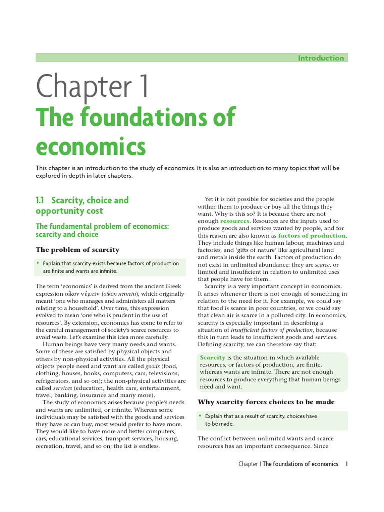 Economics: Scarcity and Resource Choices | PDF | Hypothesis | Economics
