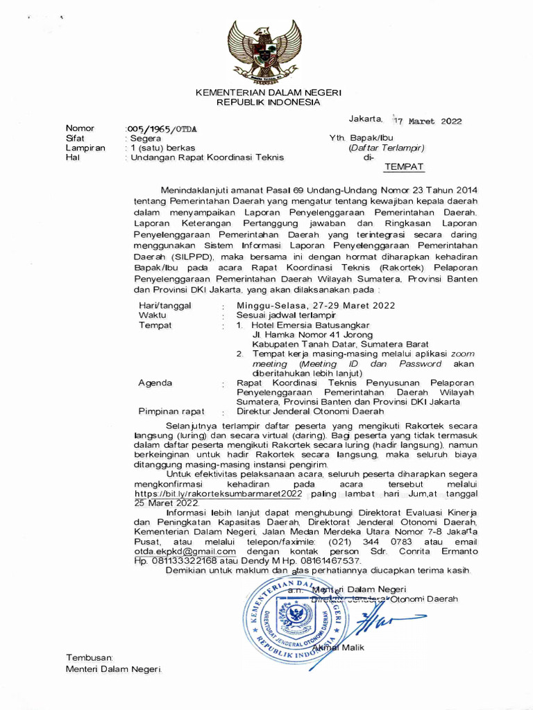 Undangan Rakortek LPPD 2022 | PDF