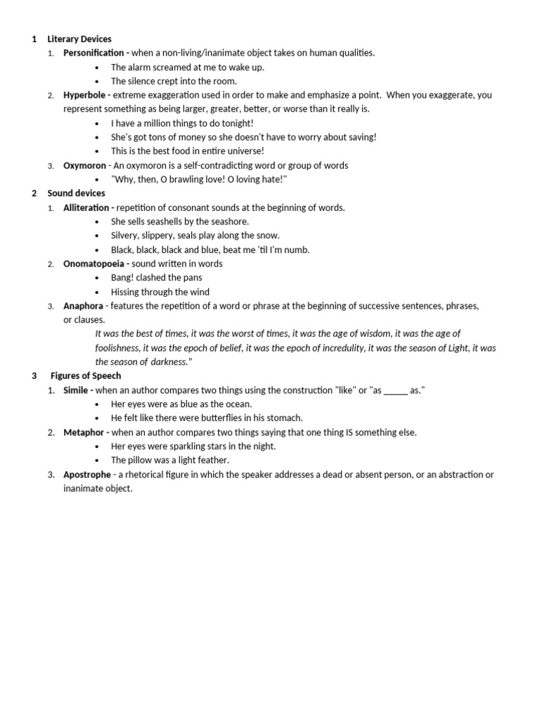 Literary Devices | PDF