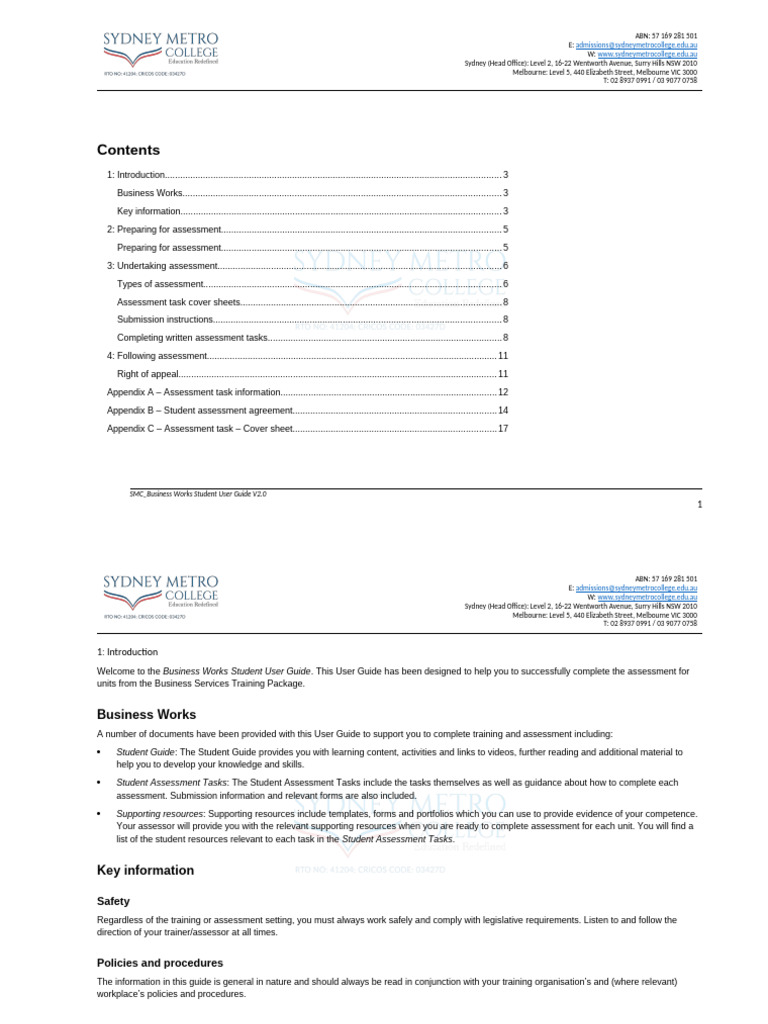 Business Works Student User Guide V2.0.v1.0 | PDF | Question | Information