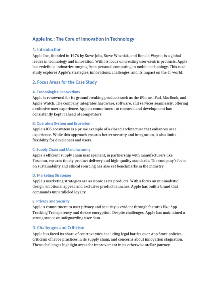Apple Case Study (1) | PDF | Apple Inc. | Computing