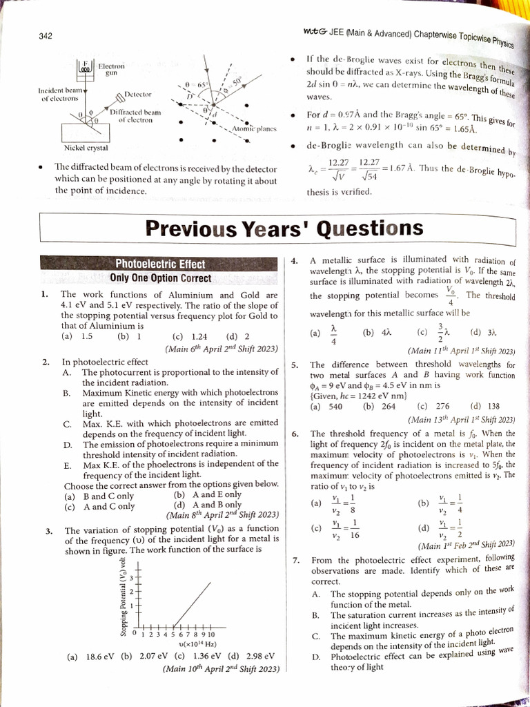 Dual Nature of Radiation Matter MTG Module | PDF | Photoelectric Effect ...