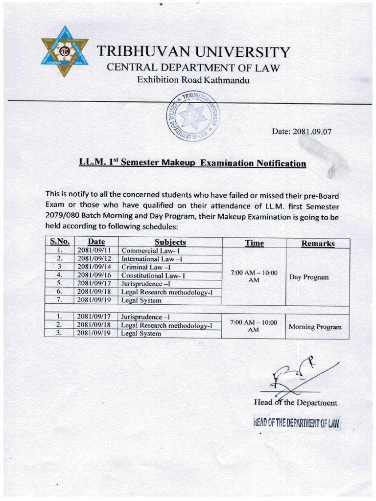 Examination Notice | PDF