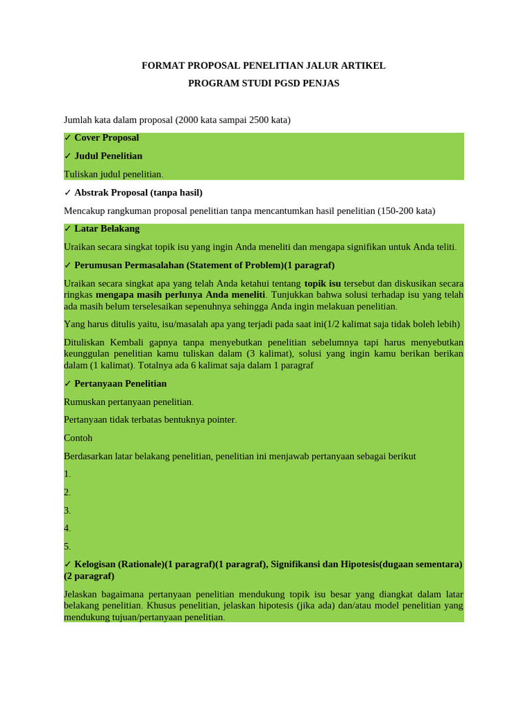 Panduan Penulisan Proposal | PDF