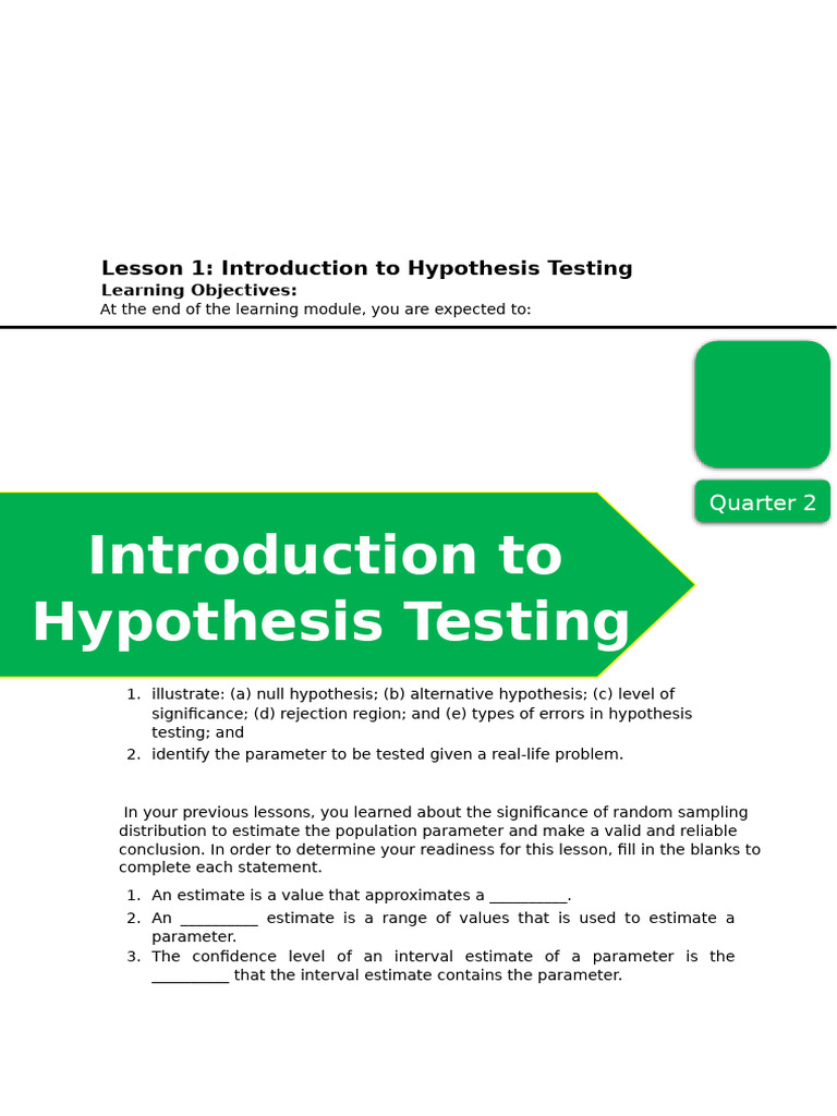 Grade 11 Module Statistics and Probability | PDF | Statistical ...