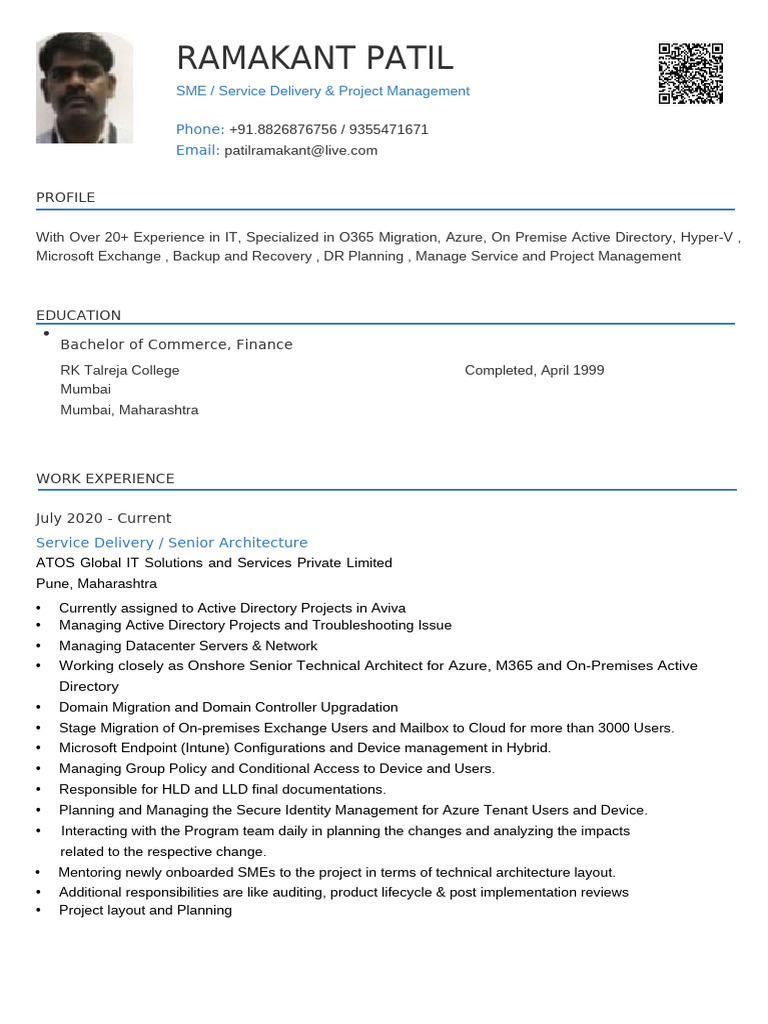 Old Resume | PDF | Active Directory | Microsoft Azure