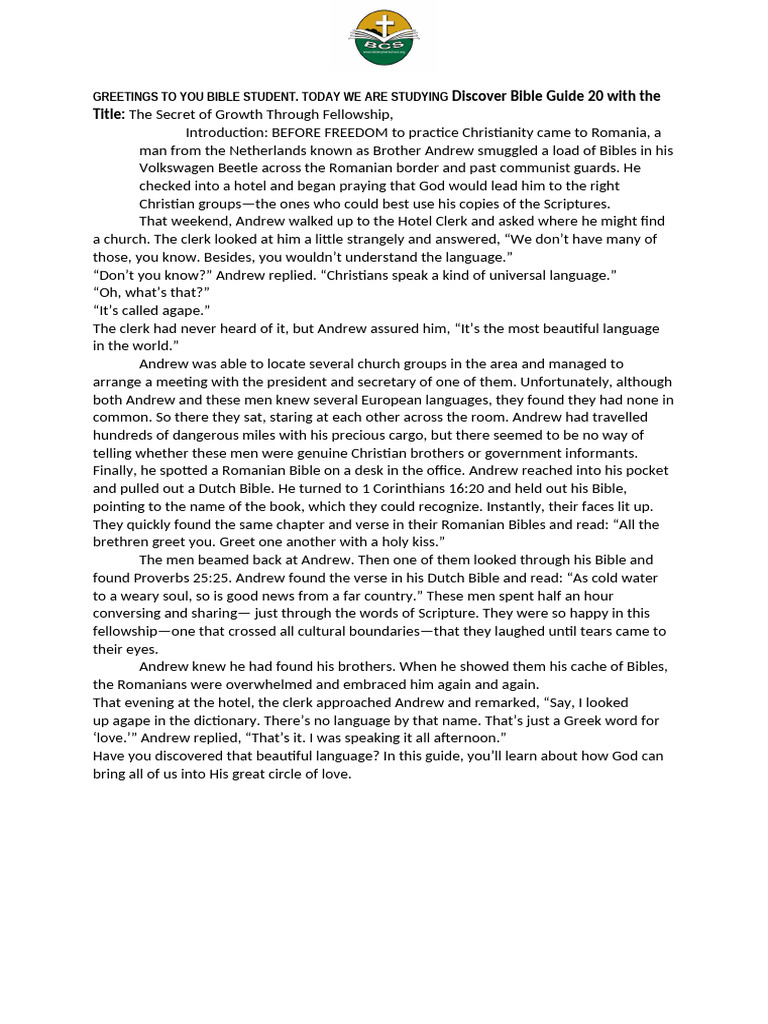 VOP Facilitator (The Church) Script 20 | PDF | Christian Church | Jesus