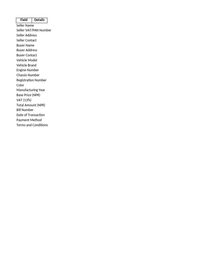 VAT Bill Template Nepal | PDF