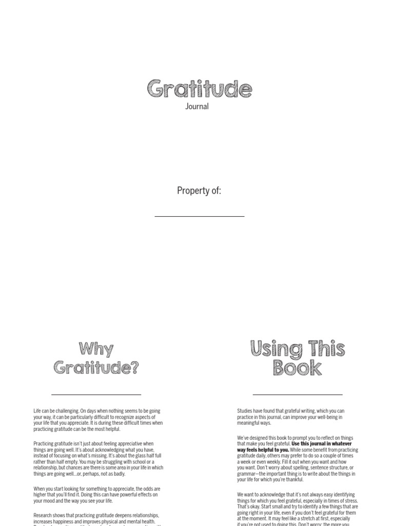 Gratitude Journal | PDF | Gratitude | Psychology