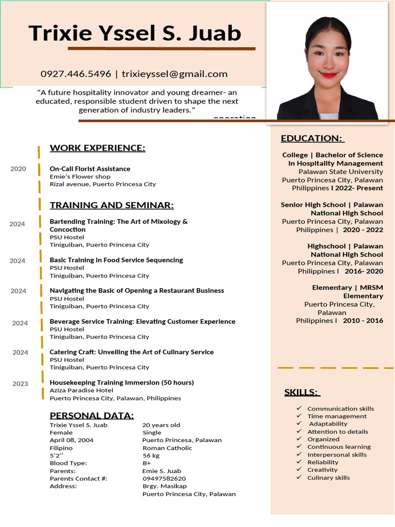 INTERNSHIP-CV | PDF | Foodservice