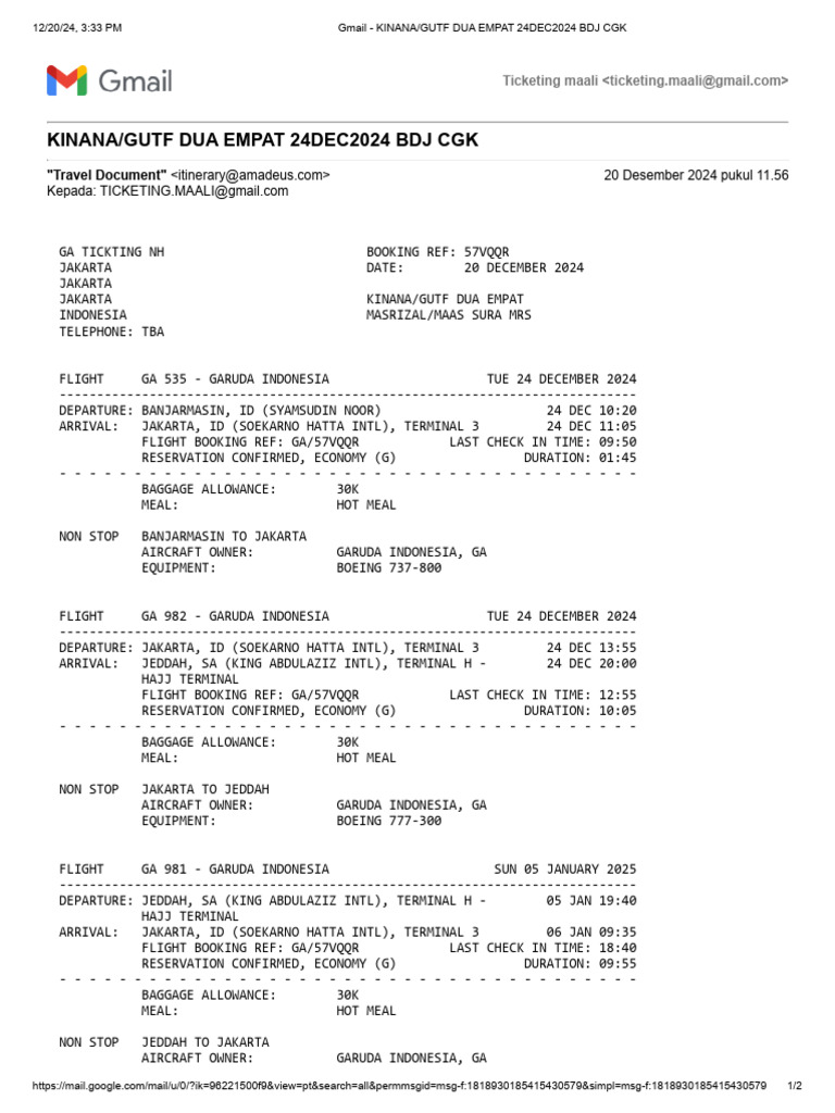 24dec2024 BDJ CGK 57vqqr | PDF | Aviation Safety | Airlines