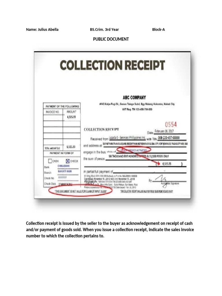 KINDSOFDOCUMENTS FNL-Collection rece-WPS Office | PDF | Receipt | Invoice