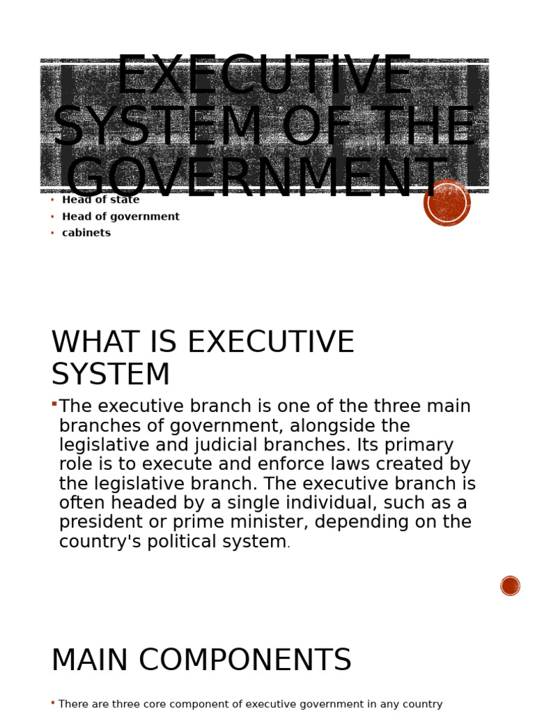 Executive System of The Government | PDF | Cabinet (Government) | Heads ...