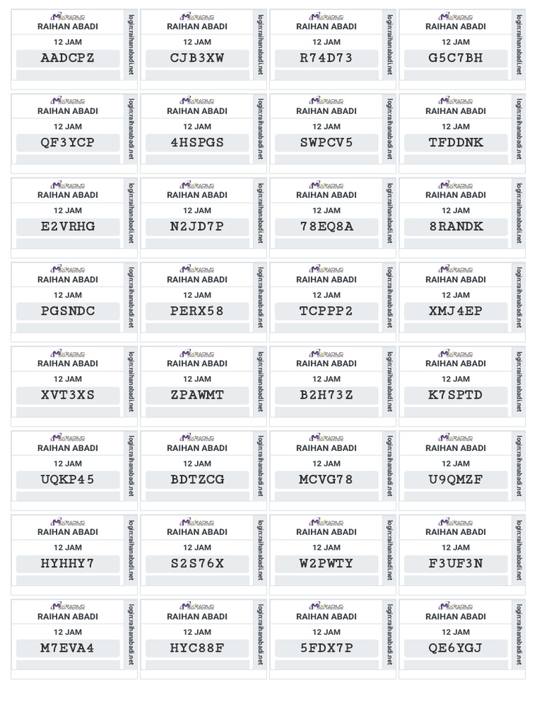 Raihan Abadi Login Codes List | PDF