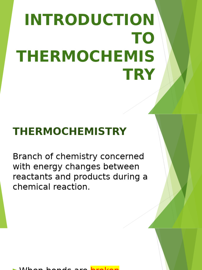Introduction to Thermochemistry Basics | PDF | Chemistry | Branches Of ...