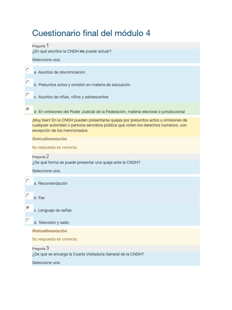 Cuestionario Final Del Módulo 4.docx - Documentos de Google | PDF | Derechos humanos | Violación
