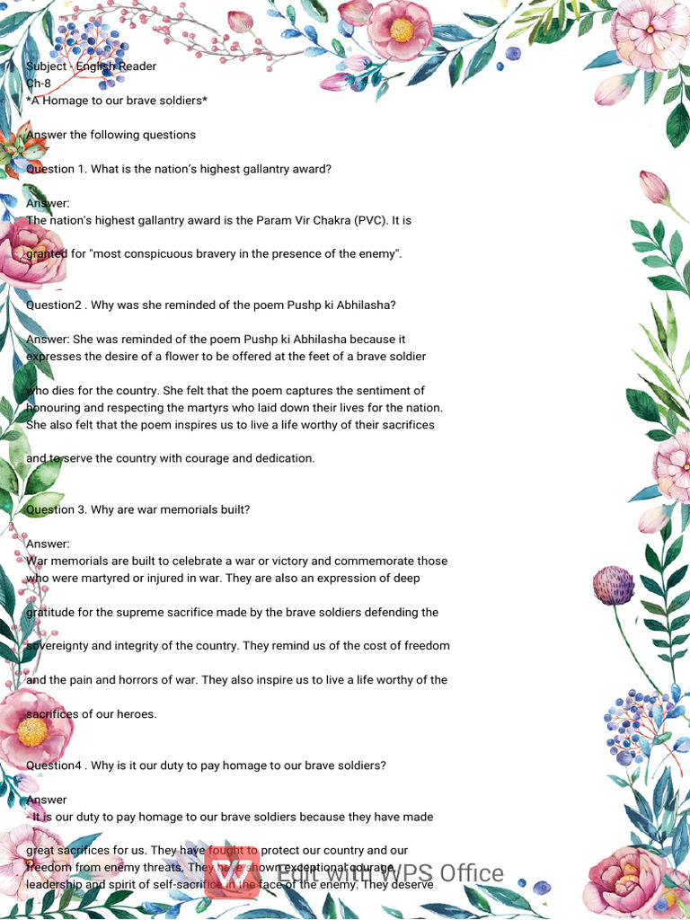 Reader Ch-8 (Class-7) KKKK | PDF