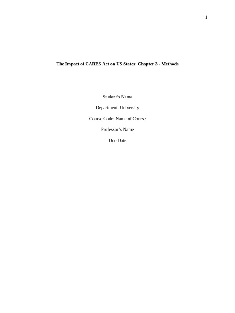 Order #4808312908 - The Impact of CARES Act On US States - Chapter 3 ...
