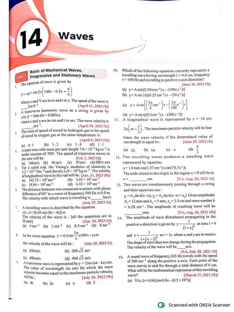 Disha JEE MAINS PYQs WAVES | PDF