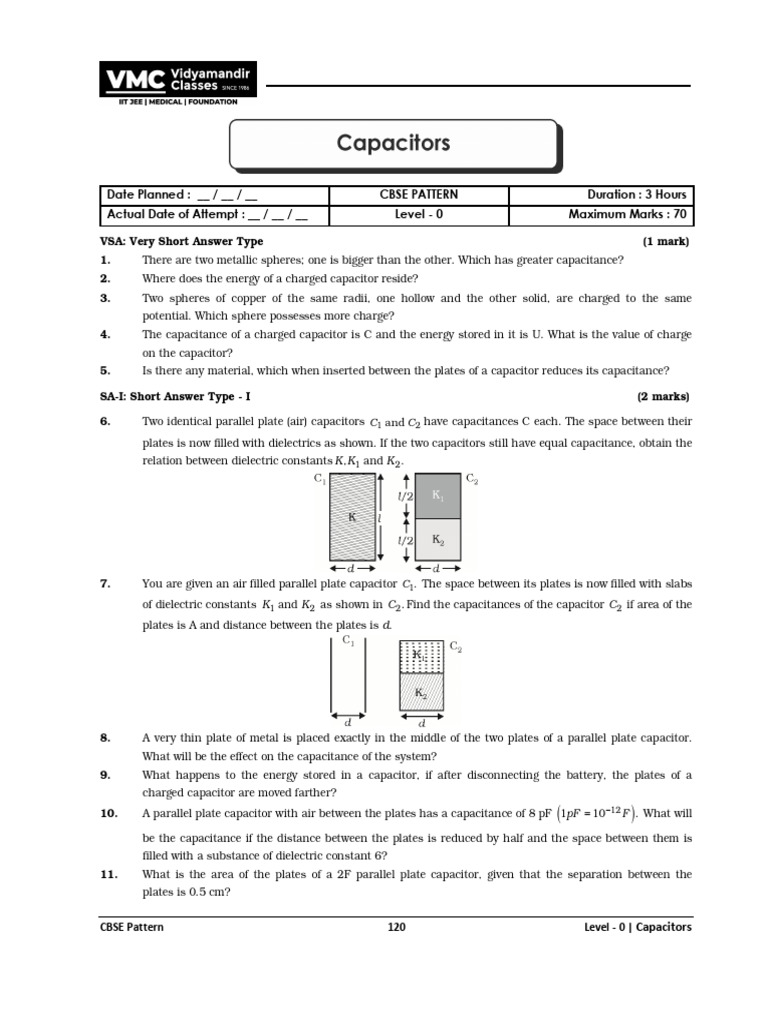 Capacitors_Workbook | PDF | Capacitor | Capacitance
