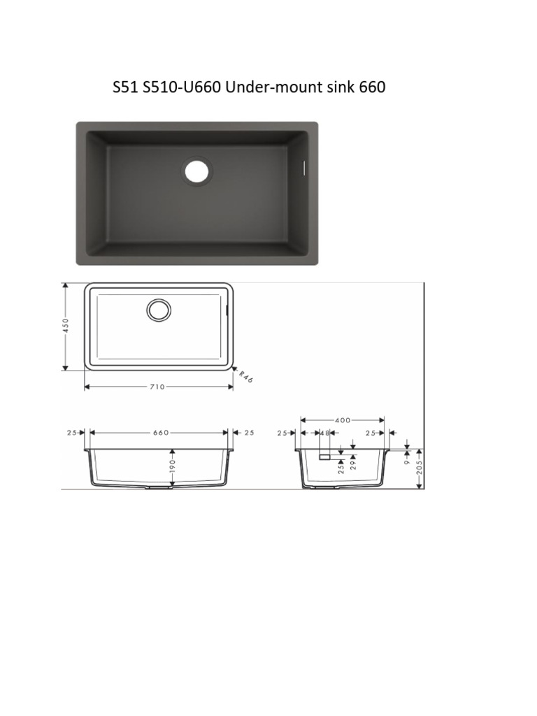 S51 S510-U660 Under-Mount Sink 660 | PDF