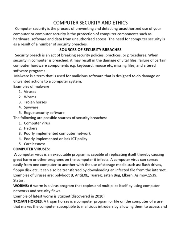 961_COMPUTER SECURITY AND ETHICS | PDF | Computer Virus | Security