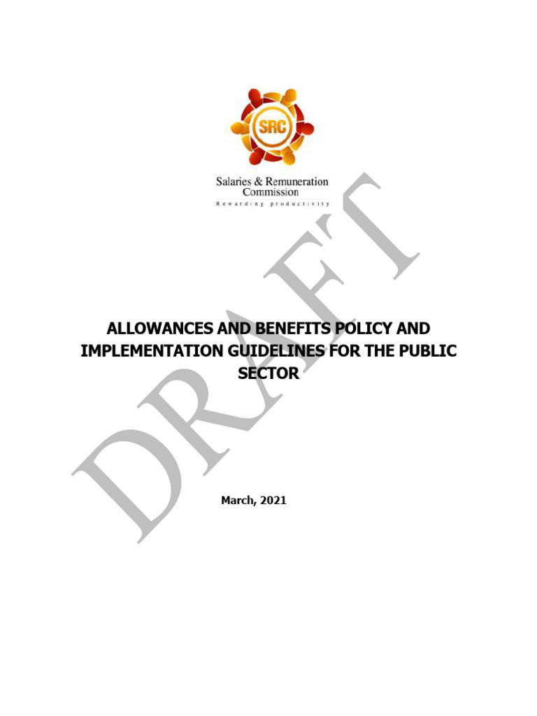 Draft Allowances and Benefits Policy For The Public Sector 16-03-2021 | PDF | Salary | Employment